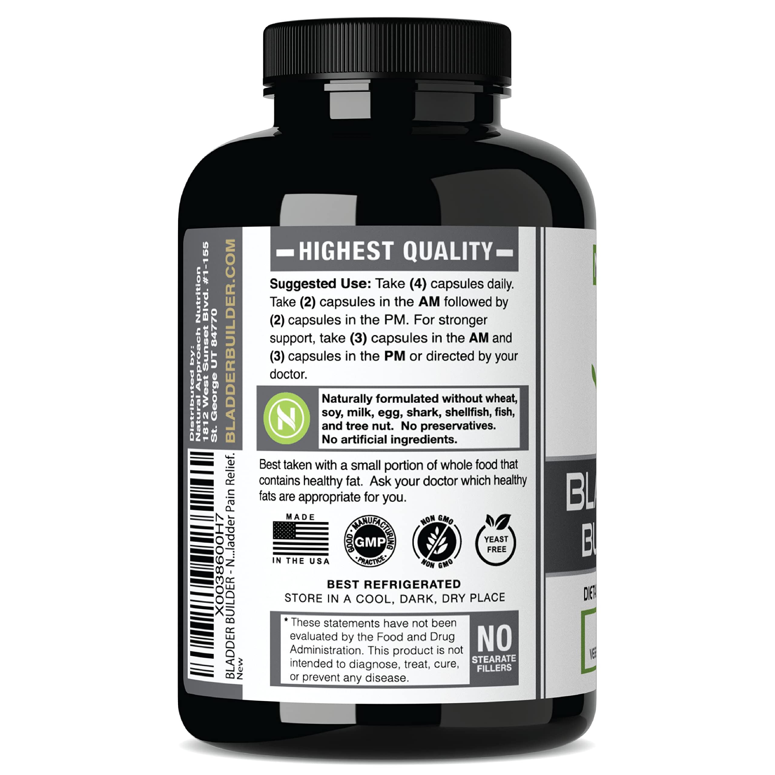 BLADDER BUILDER 120 Capsules | For Recurring Bladder Discomfort and Urinary Tract Health | Made in the USA