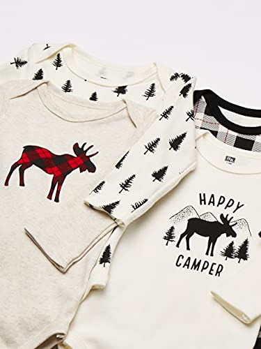 Hudson Baby Unisex Baby Cotton Long-sleeve Bodysuits, Moose, 18-24 Months