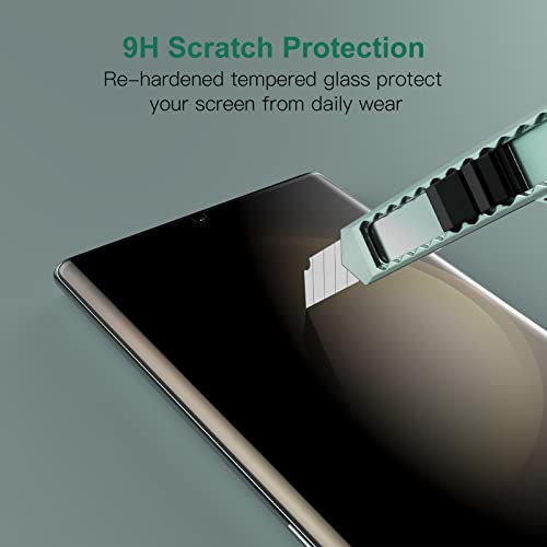 Gatatol [2 Pack for Galaxy S23 Ultra Screen Protector Privacy [Support Fingerprint & S Pen] 2X 3D Curved Anti-Spy Tempered Glass for Samsung S23 Ultra 5G