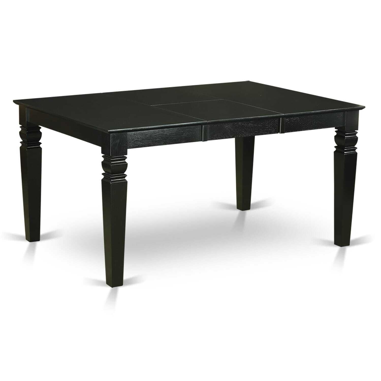 East West Furniture WENI5-BLK-C 5 Piece Dining Room Furniture Set Includes a Rectangle Kitchen Table with Butterfly Leaf and 4 Linen Fabric Upholstered Chairs, 42x60 Inch