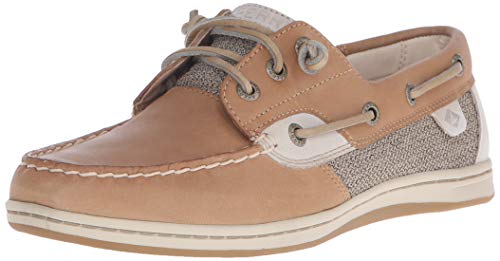 Sperry Womens Songfish Boat Shoe, Linen Oat, 9.5