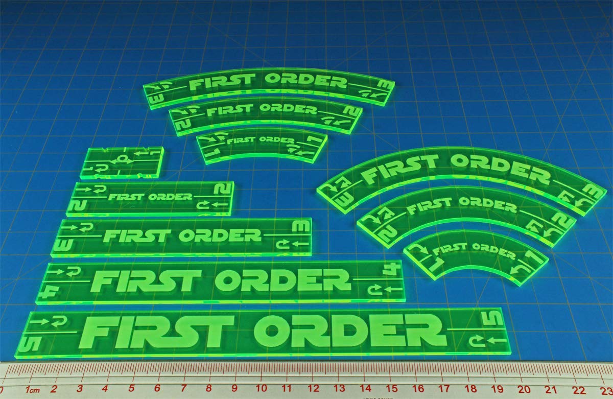 LITKO Space Fighter 2nd Edition Maneuver Gauge Set | Movement Tools | Compatible with Star Wars X-Wing | Set of 11 (First Order)