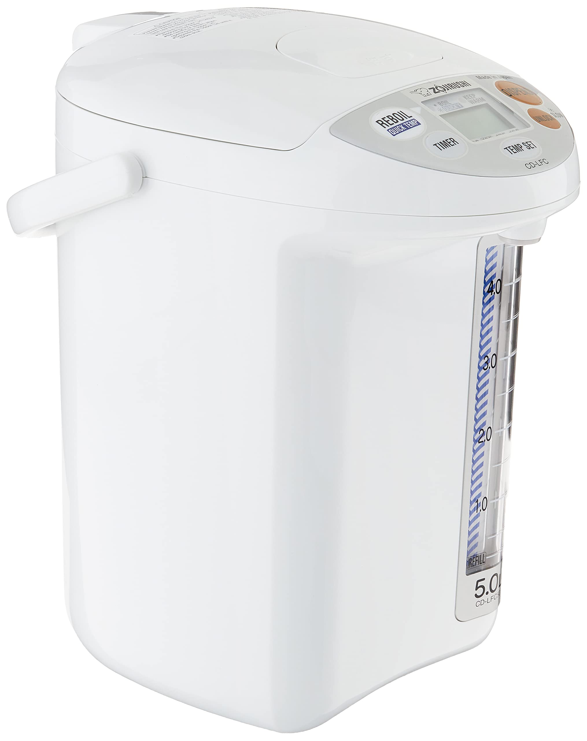 Zojirushi Micom Water Boiler and Warmer, 169 oz/5.0 L, White & NS-ZCC10 Neuro Fuzzy Rice Cooker, 5.5-Cup, White
