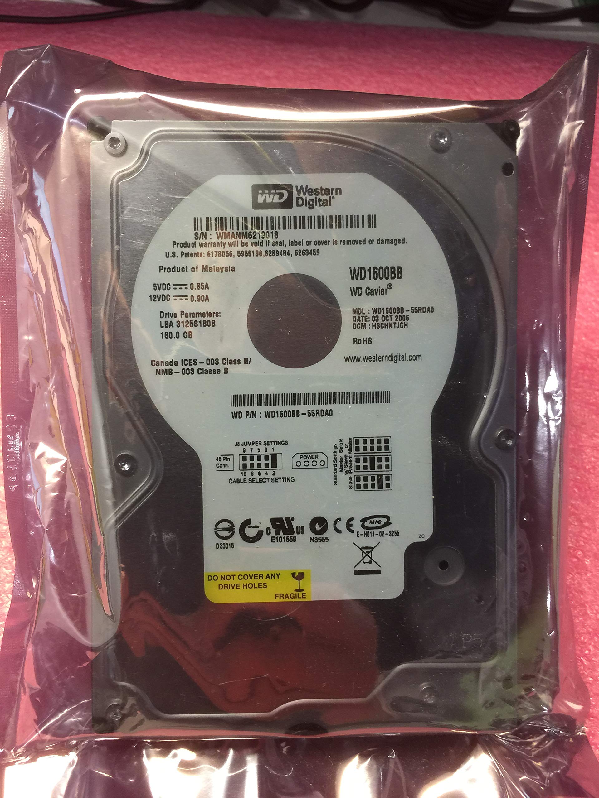 Western Digital Caviar WD1600BB 160GB 3.5” Internal Hard Drive
