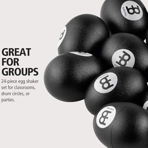 Meinl Percussion Egg Shaker Pack (24 Pieces) for All Musicians with Crystal Clear Sounds β NOT Made in China β Durable All-Weather Synthetic Shells, 2-Year Warranty (ES-SET24-BK)