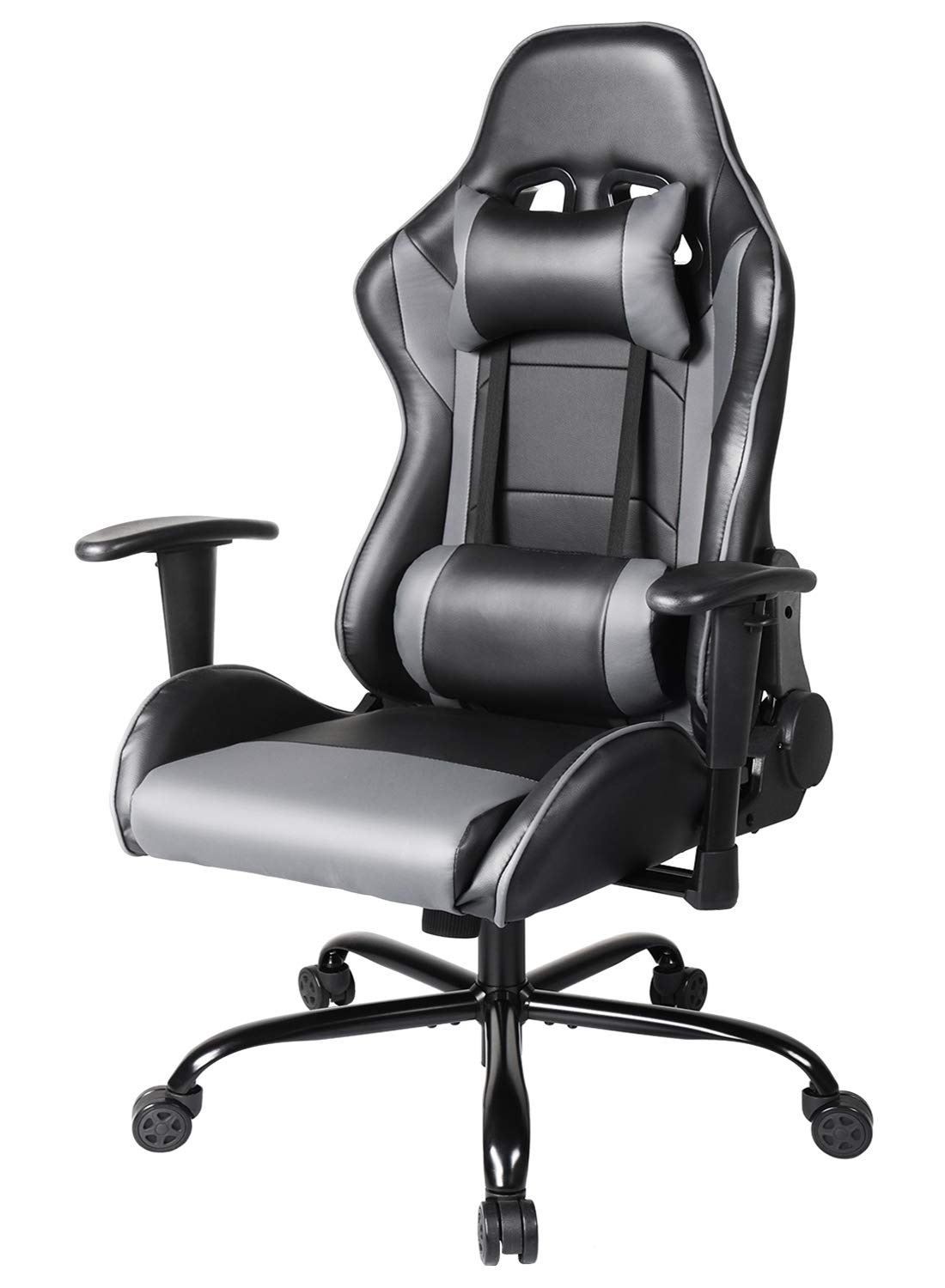 Office Chair Ergonomic Gaming Chair Computer Desk Chair Reclining Video Game Chair High Back PU Leather Executive Swivel Chair with Adjustable Armrests, Headrest and Lumbar Support