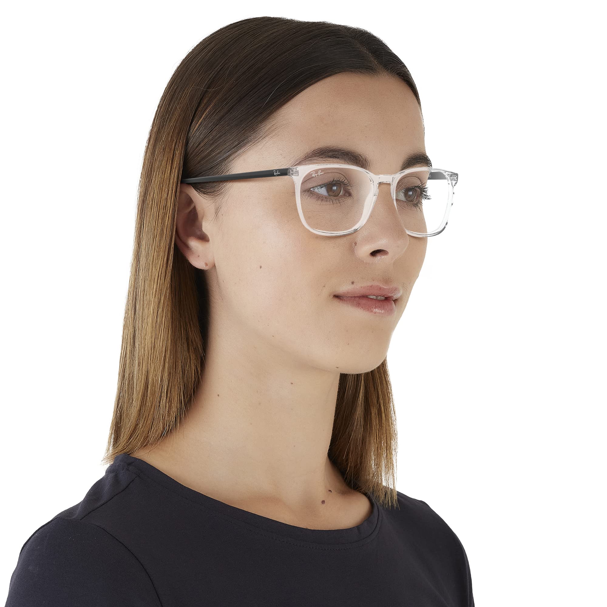 Ray-Ban RX5387 Square Prescription Eyeglass Frames, Transparent/Demo Lens, 54 mm
