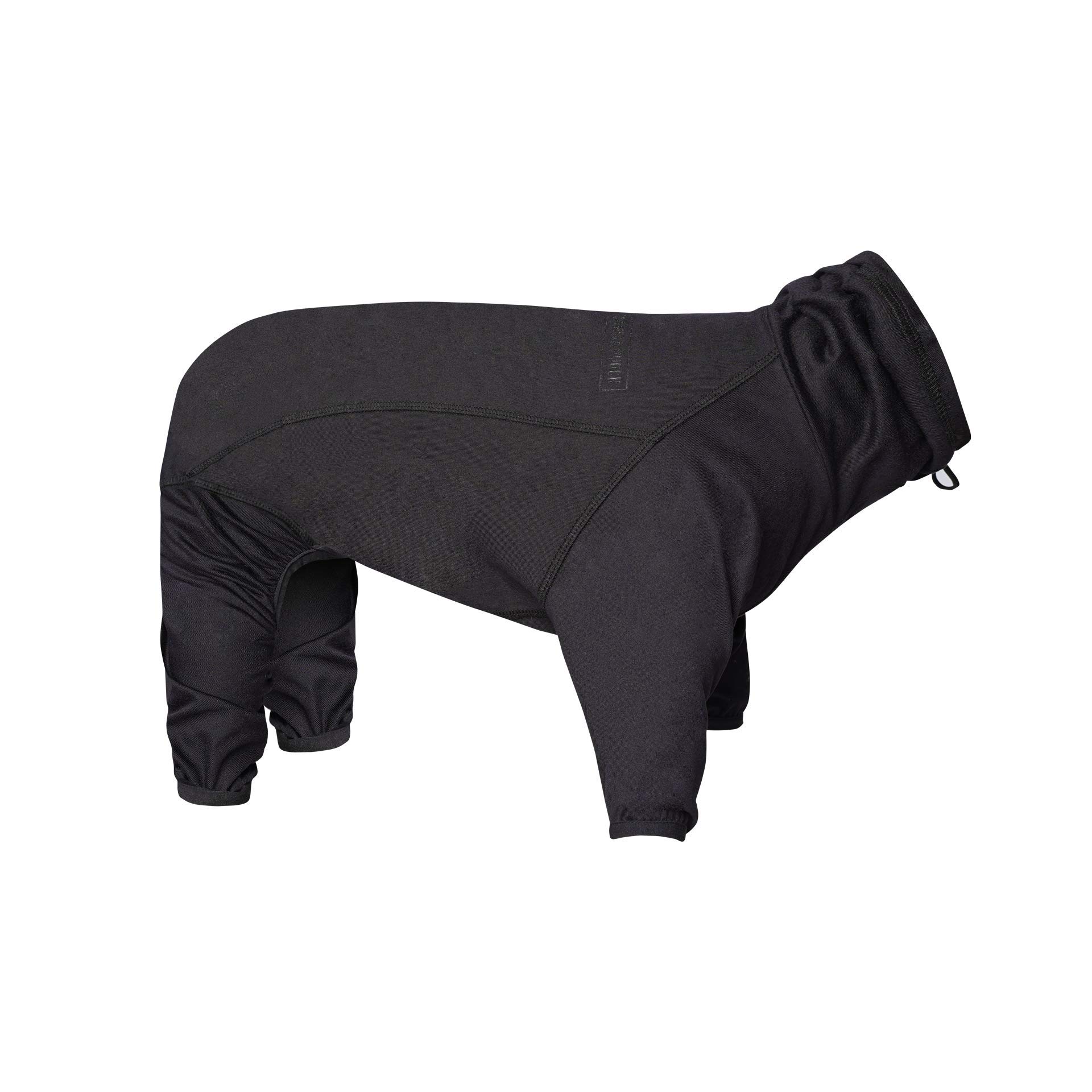 Canada Pooch Dog Onesie Full Coverage Pet Thermal Adjustable Bodysuit Heat Retention Fabric to Warm Dogs in Cold Weather for Small Medium Large Dog - Black/Size 8