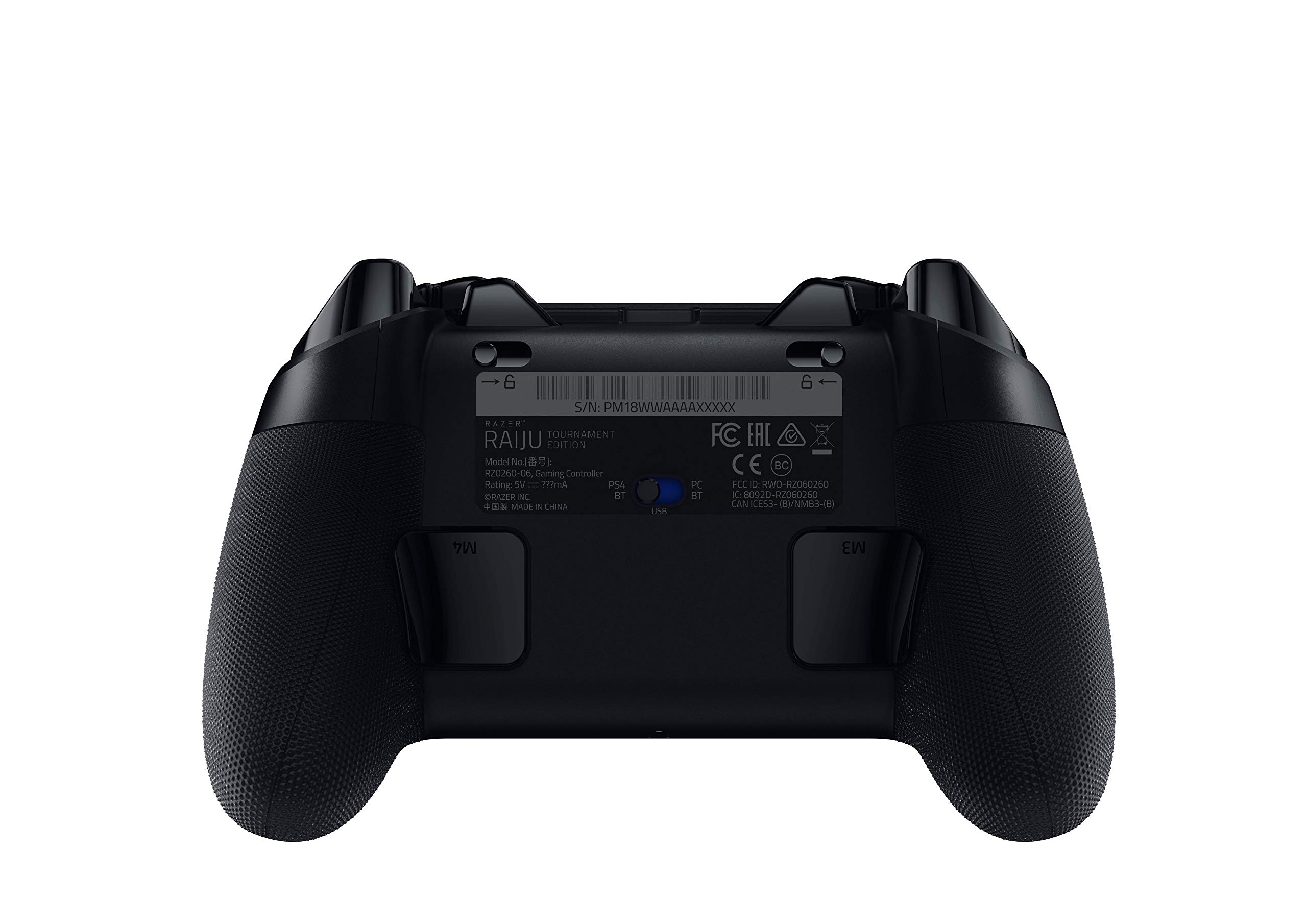 Razer RZ06-02610100-R3G1 Raiju Tournament Edition Wireless and Wired Gaming Controller with Mecha Tactile Action Buttons, Interchangeable Parts and Quick Control Panel, Black
