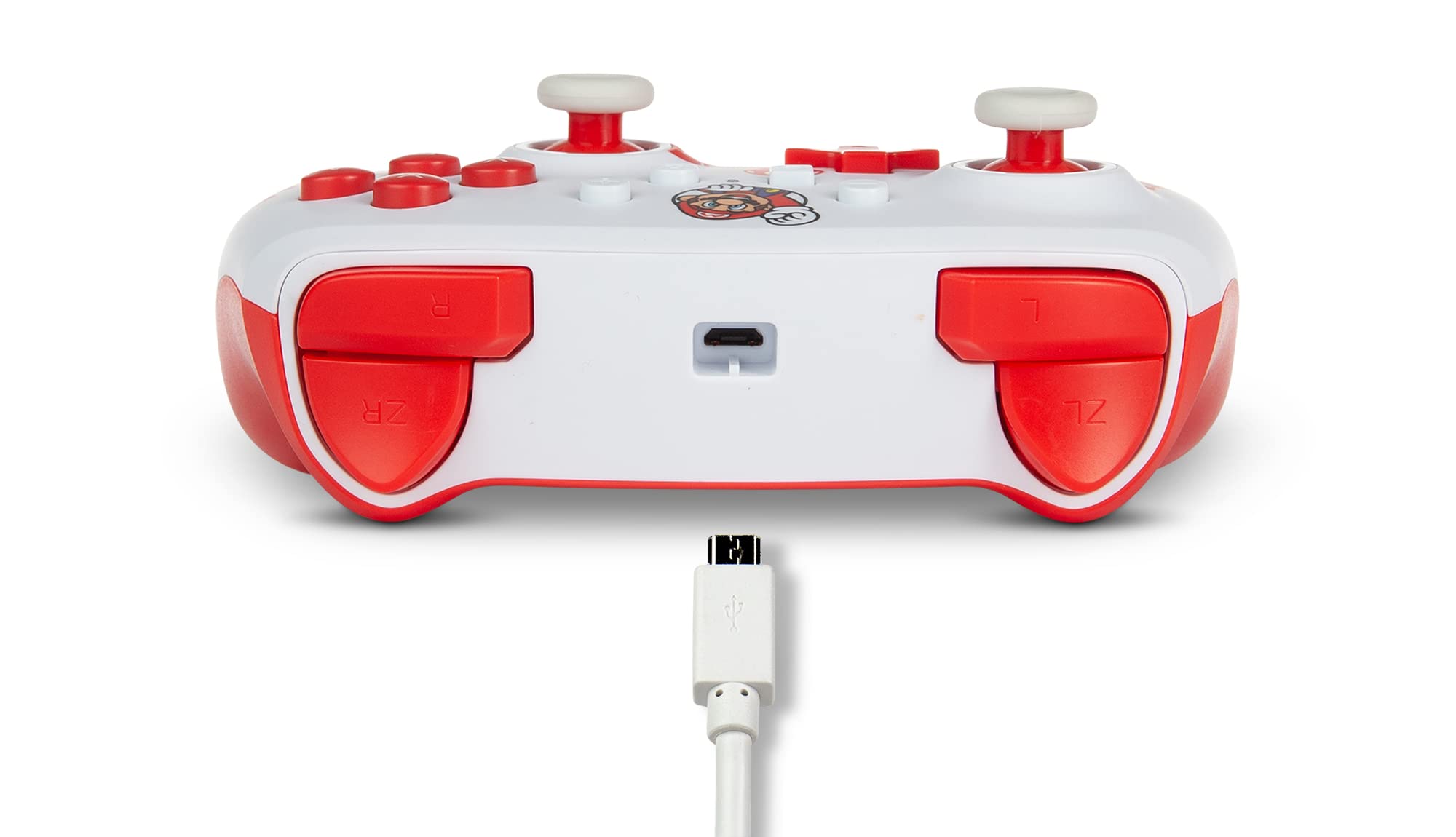 PowerA Enhanced Wired Controller for Nintendo Switch - Mario Red/White, Gamepad, game controller, wired controller, officially licensed (Nintendo Switch)