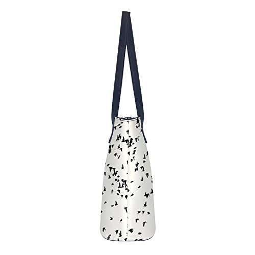 Birds Flying Isolated Women's Tote Bag PU Leather Shoulder Bag Handbags Purse For Work Shopping Travel