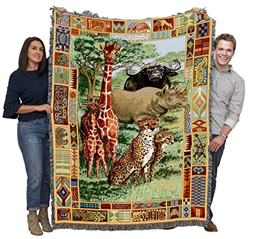 Pure Country Weavers African Plains Blanket by Parker Fulton - Gift Tapestry Throw Woven from Cotton - Made in The USA (72x54)