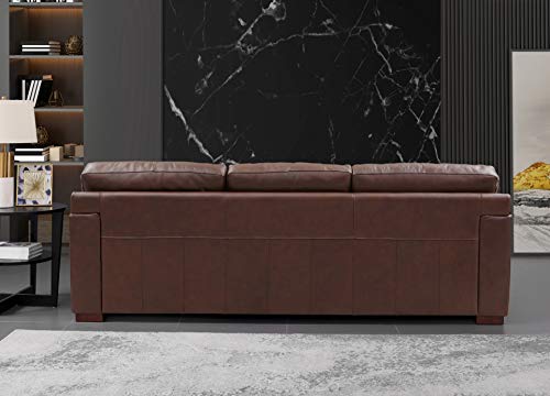 Hydeline Dillon Top Grain Leather Sofa and Chair Set, Brown