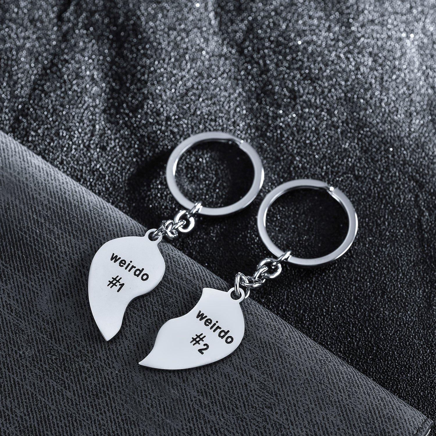 BESPMOSP 2pc/set Weirdo Key chain Best Gift keyring for Boyfriend Girlfriend Husband Wife Couples Gift for Anniversary