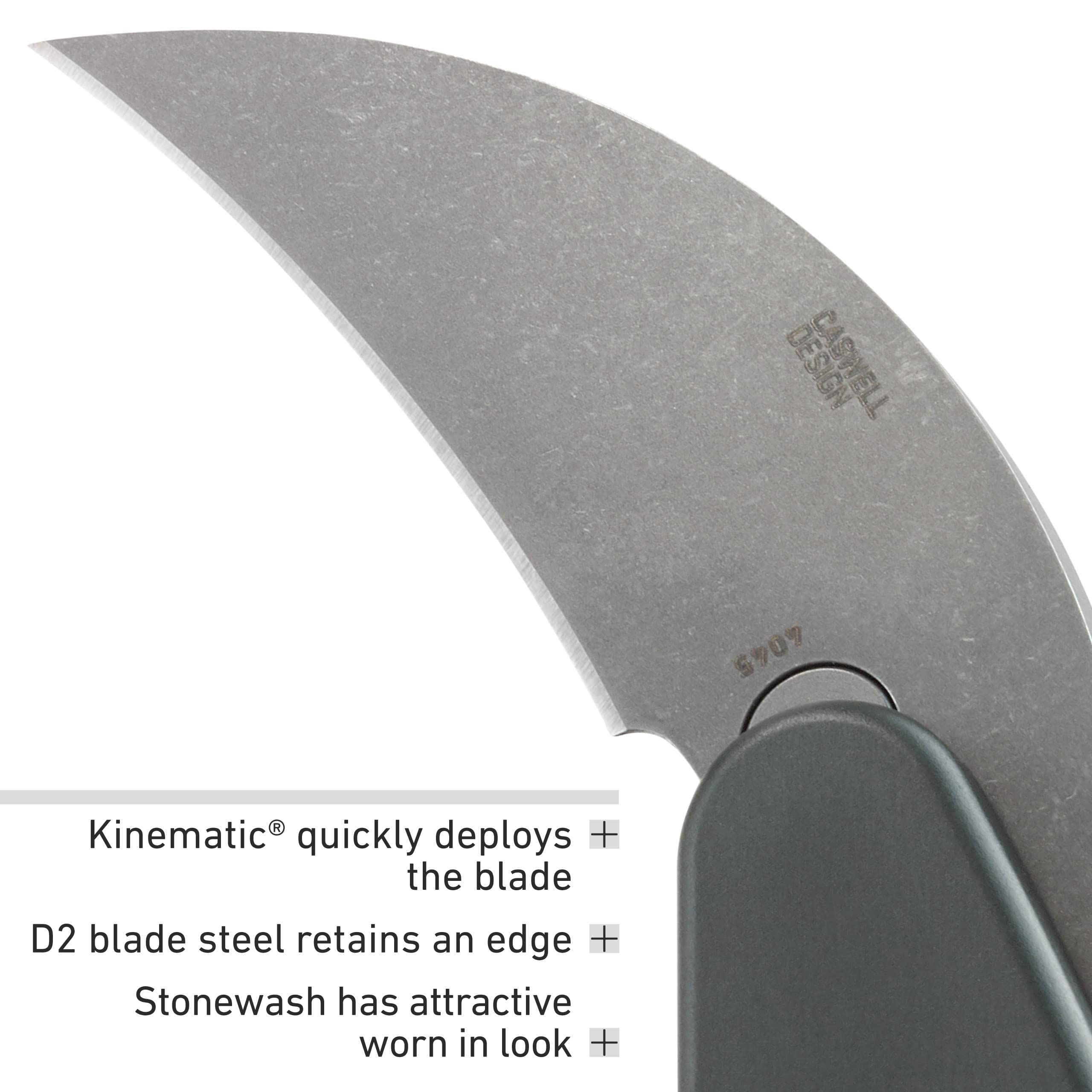 CRKT Provoke Compact: Kinematic EDC Folding Pocket Knife, Morphing Karambit, D2 Plain Edge Blade, Aluminum, Pocket Clip, 4045