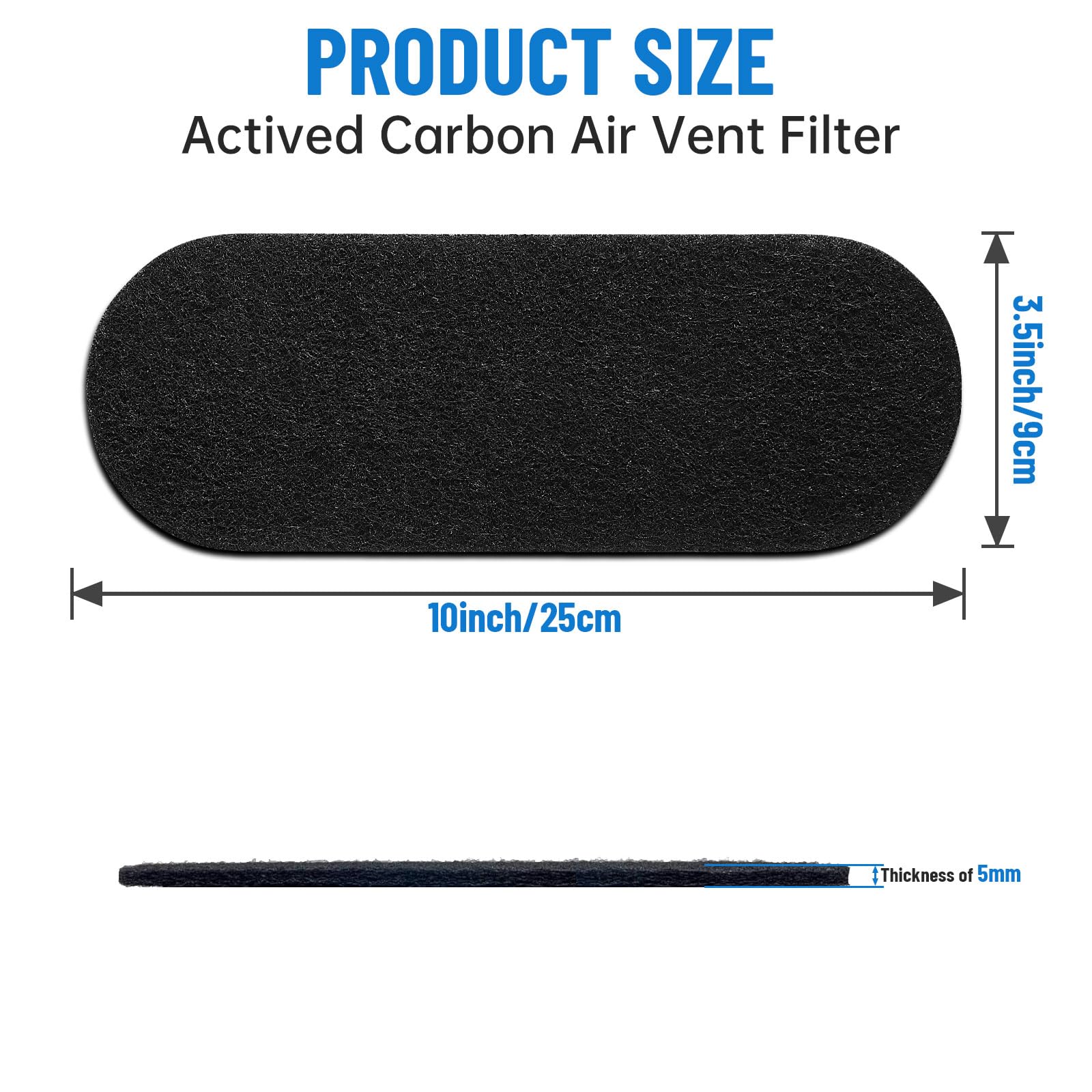 Ceiling Fan Filters for Blades,Ztaussi 5pcs Activated Coconut Shell Carbon Air Filters, Charcoal Vent Filter for Home, Cleaner Air, Dust Control