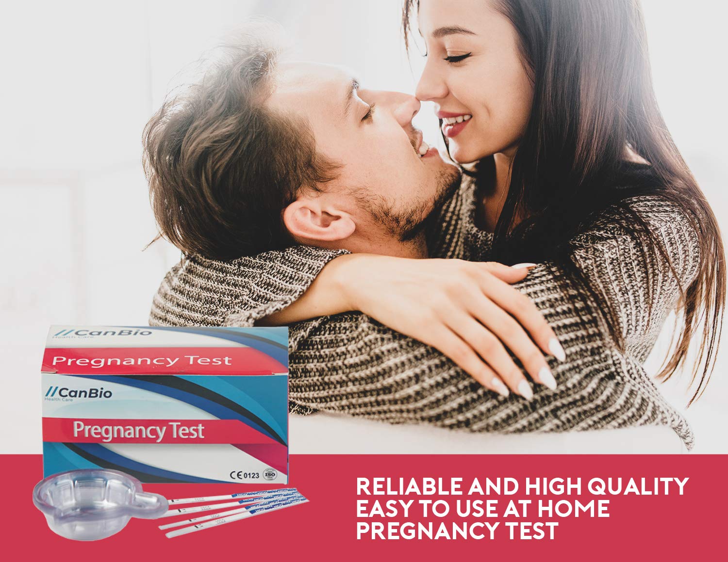 CanBio 20 Pregnancy Test Strips (HCG) with Urine Cups, Best Test Strip for Early Detection, Easy to Use, Quick and Accurate Results at Home