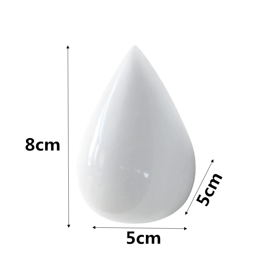 MARGUERAS 4pcs Water Drop Shaped Minimalist Design Decorative Creative Wall Mounted Coat Hat Hanger Hook (White)