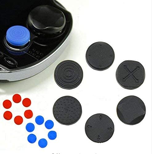 Melocyphia Silicone Joystick Cap Cover Thumble Stick Grips Cap with Cross Key D-Pad Button for PS Vita 1000 2000 PSV 1000 2000 (Black)