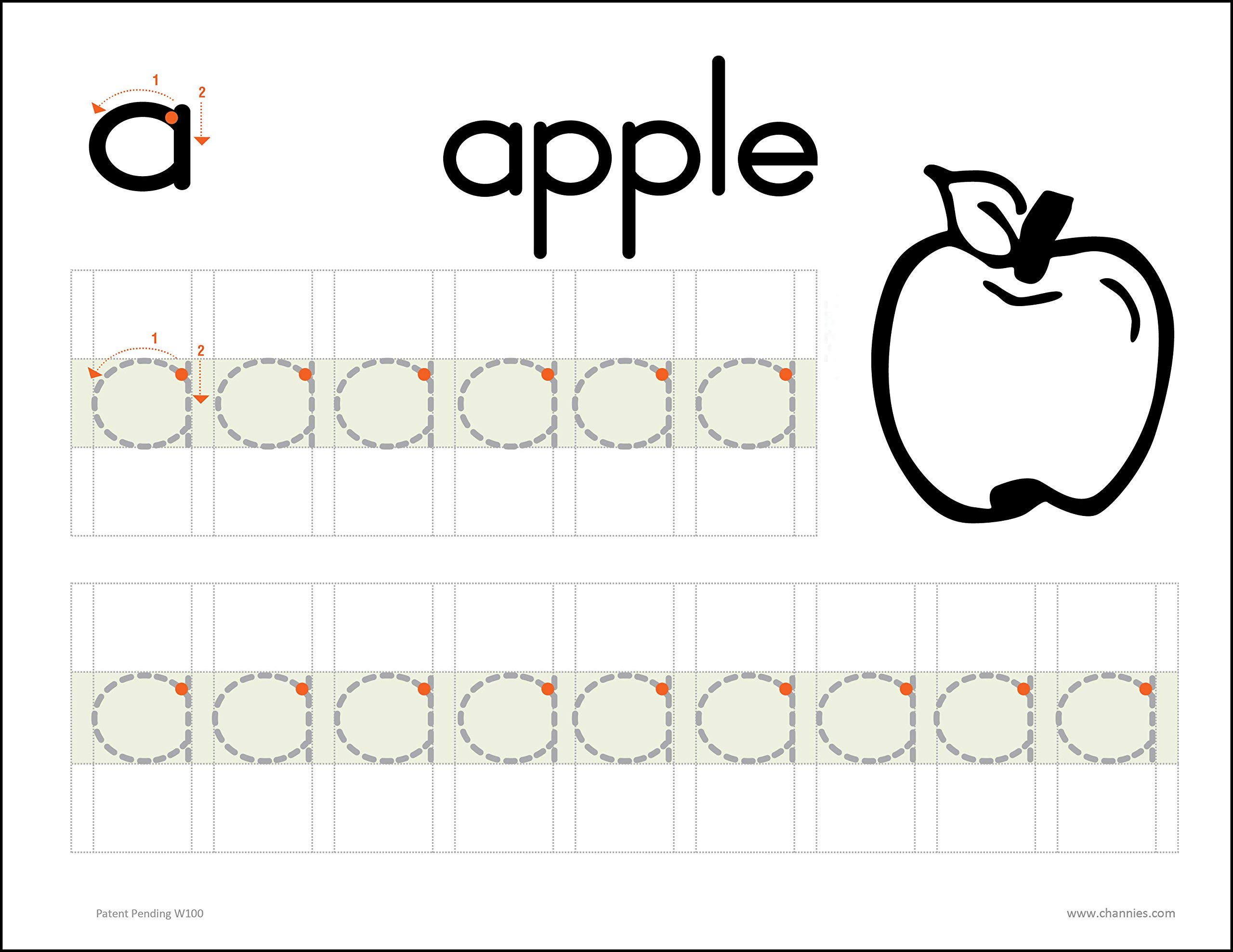 Channie’s Visual Dry Erase Alphabet or Numbers Hard Board for Pre-K, Kindergarten & Elementary School Students, Handwriting Practice (My First Alphabet)