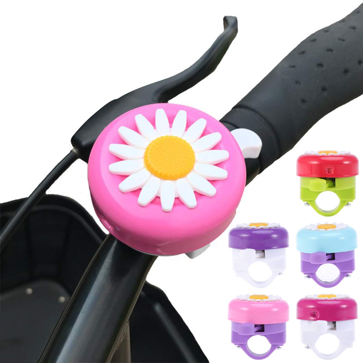 BESPORTBLE Bicycle Bell Ring for Kids Boys Girls Children Bike Bell Cute Bicycle Ring Bell Accessory (Rosy White)