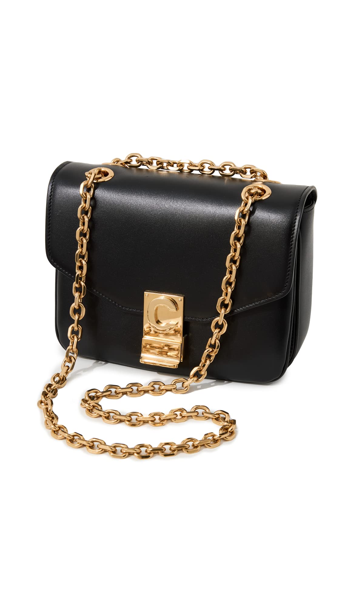 Celine Women's Pre-Loved Chain C Shoulder Bag, Black, One Size