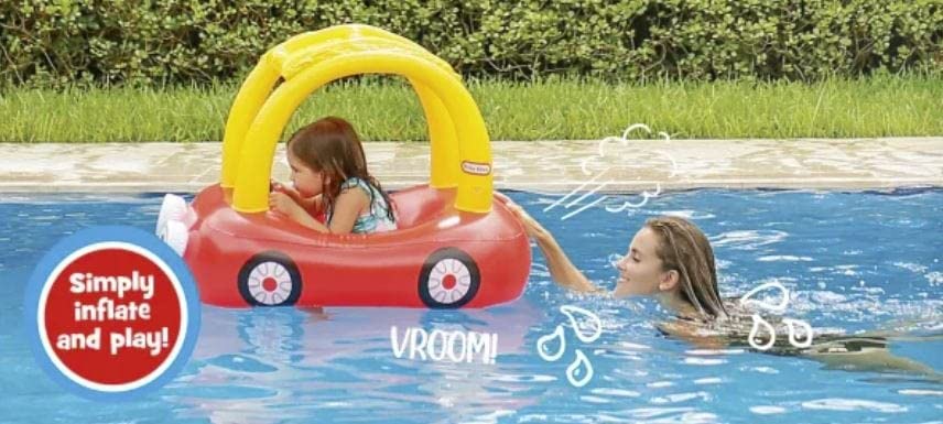 Little Tikes Cozy Coupe Inflatable Baby & Kids Pool Float, Red Car Coupe with beeping Horn. Easy to use a Great Float to Introduce Your Young Ones to The Water.