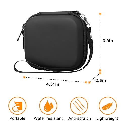 Elonbo Carrying Case for Marklife P12 Mini Bluetooth Label Maker Machine, Portable Wireless Handheld Label Printer Travel Protective Bag Storage Holder, Mesh Pocket Fits Label Paper Tape. Black+Grey