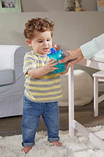 The First Years Take & Toss Spill Proof Sippy Cups - Reusable Toddler Cups - Rainbow - Kids Cups and Snap On Lids for Ages 9 Months and Up - 4 Count