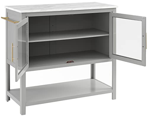 Crosley Furniture Katrina Kitchen Island with Faux Marble Top, Gray