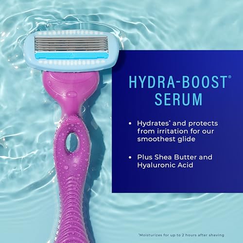 Schick Hydro Silk Moisture Razor Blade Refills, 6 Count | 5-Blade Moisturizing Razors for Women | Womens Moisturizing Razor Refills