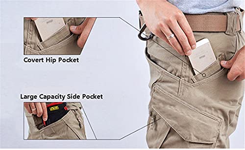 BUTERULES Tactical Pants Mens Multi Pockets Cargo Pants Military Combat Cotton Pant Dark Gray L(32)