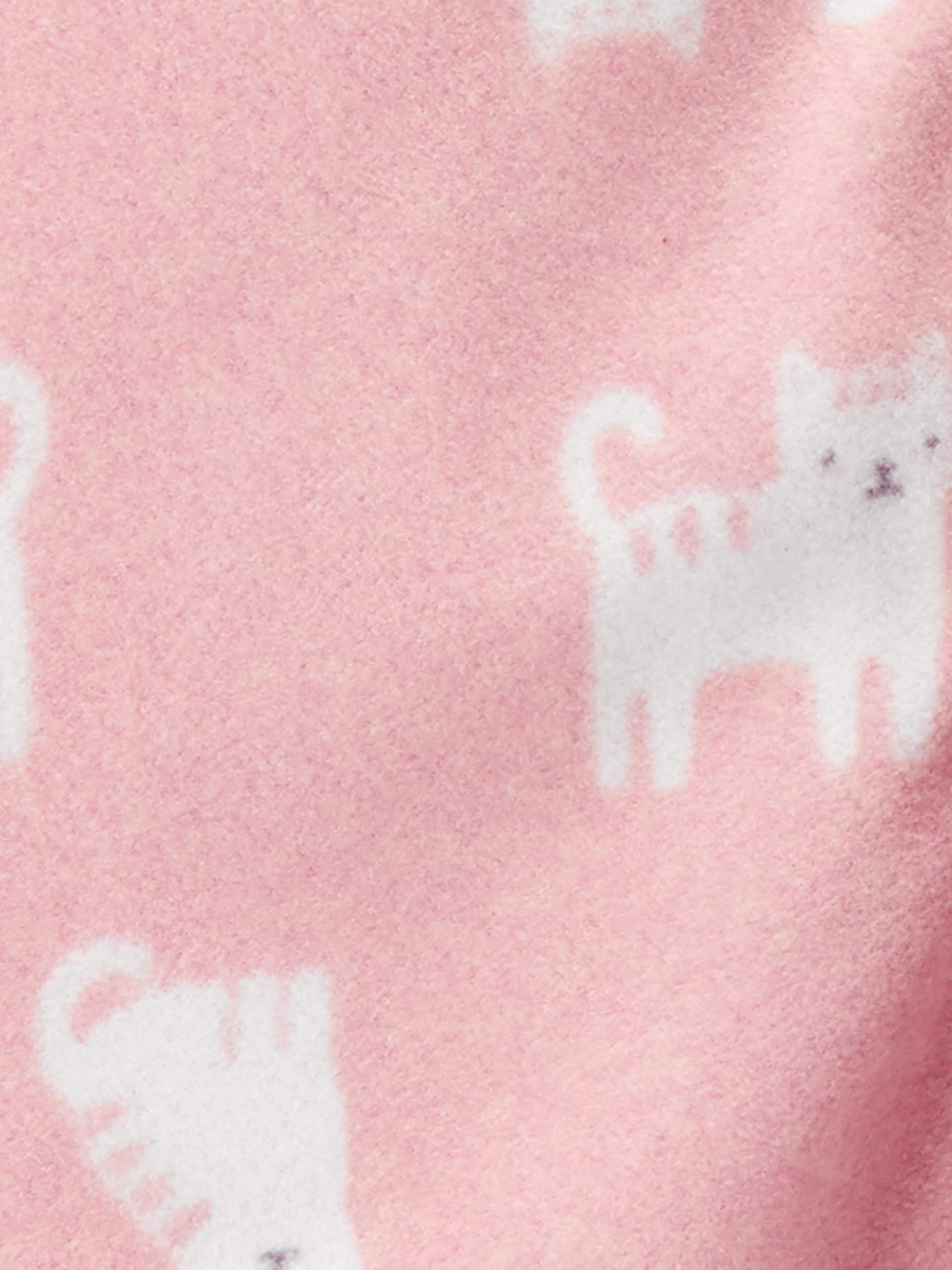 Simple Joys by Carter's Unisex Babies' Microfleece Sleepbag Wearable Blanket, Pack of 2, Pink Cat/White Forest Animals, 3-6 Months