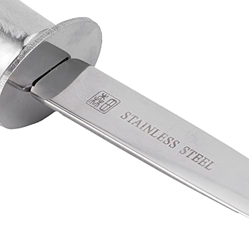 LAIONTY Oyster Knife Stainless Steel Non-slip Poly with Long Wood Handle Oyster Shucker Clam Knife Seafood Opener Tools for Kitchen