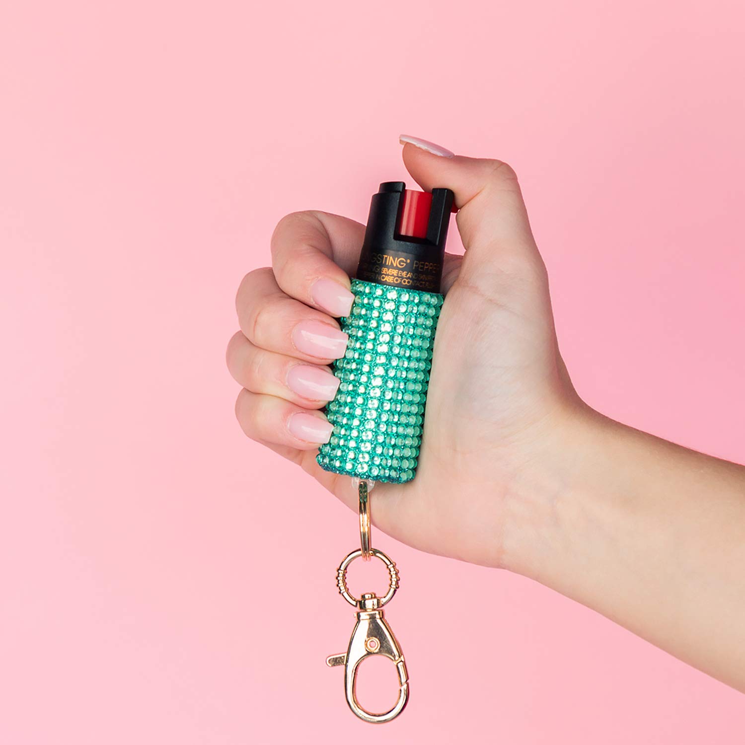 BLINGSTING Pepper Spray Maximum OC Strength Self Defense Spray for Women, 12 ft Spray Range & UV Dye