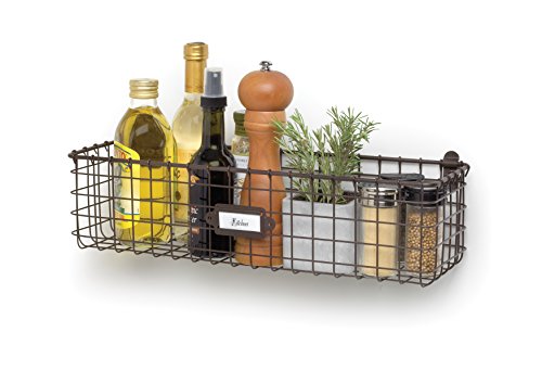 Spectrum Diversified Vintage Wall Mount Basket, Bronze, 2 Ounce