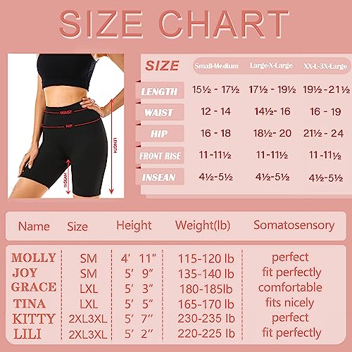 FULLSOFT 4 Pack Biker Shorts for Women β 5" High Waist Tummy Control Workout Yoga Running Compression Exercise Shorts with Pockets(4 Pack Black/Grey/Light Green/White,Large-X-Large)