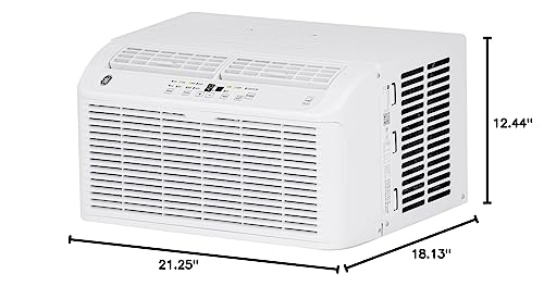GE Window Air Conditioner 8000 BTU, Wi-Fi Enabled, Black, Energy-Efficient Cooling for Medium Rooms, 8K BTU Window AC Unit with Easy Install Kit, Control Using Remote or Smartphone App,White
