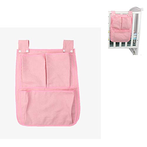 SiyuXinyi Pockets Bedside Storage Bag Caddy Hanging Diaper Organization for Baby Essentials, Hang on Crib, Practical hanging storage bag,Suitable Dormitory, double bed, Bedside storage!(Pink)