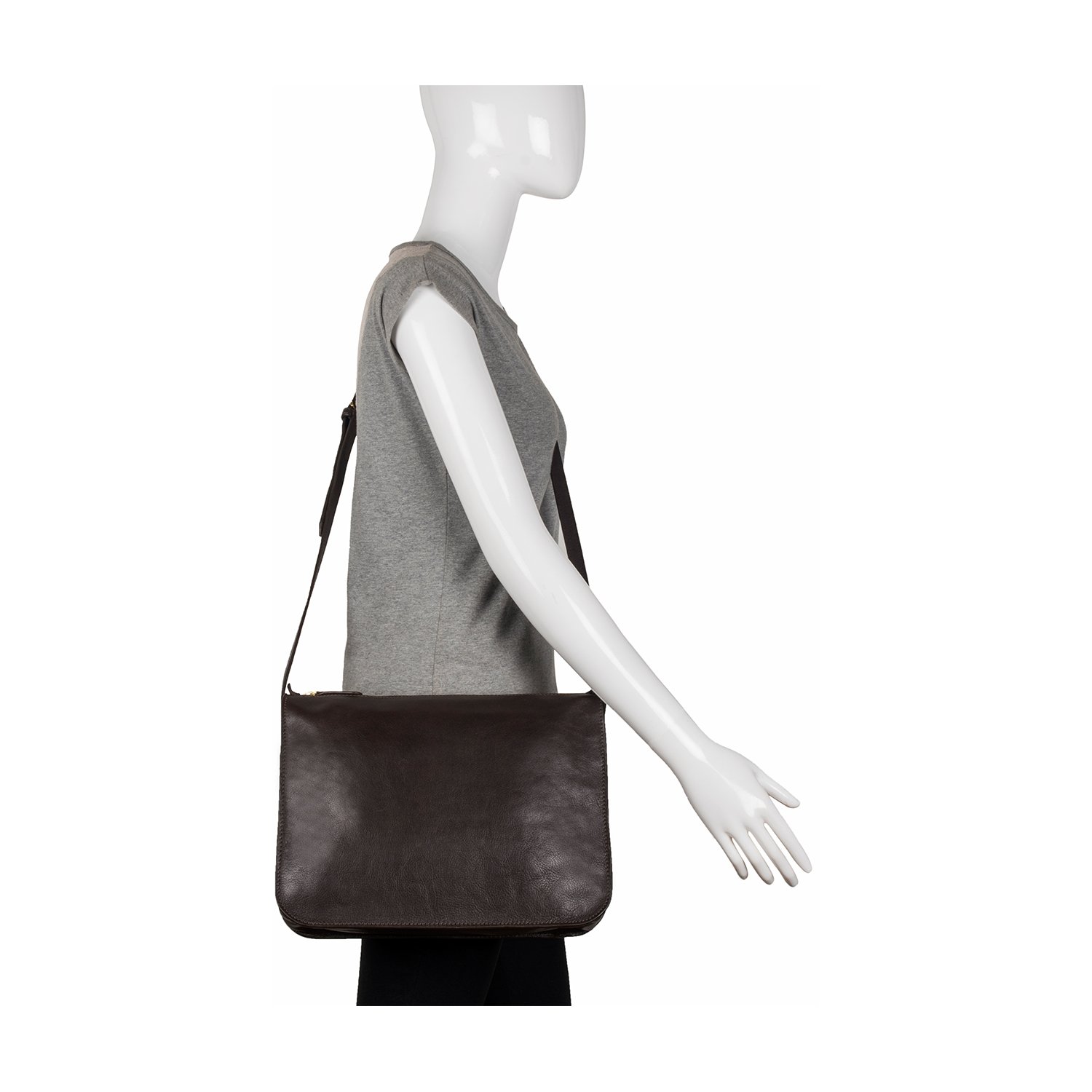 Hidesign Vegetable Tanned Leather Carmel Medium Crossbody Bag I Shoulder Sling Bag for Women - Size (L x W x H - 14 x 2.8 x 12), Black