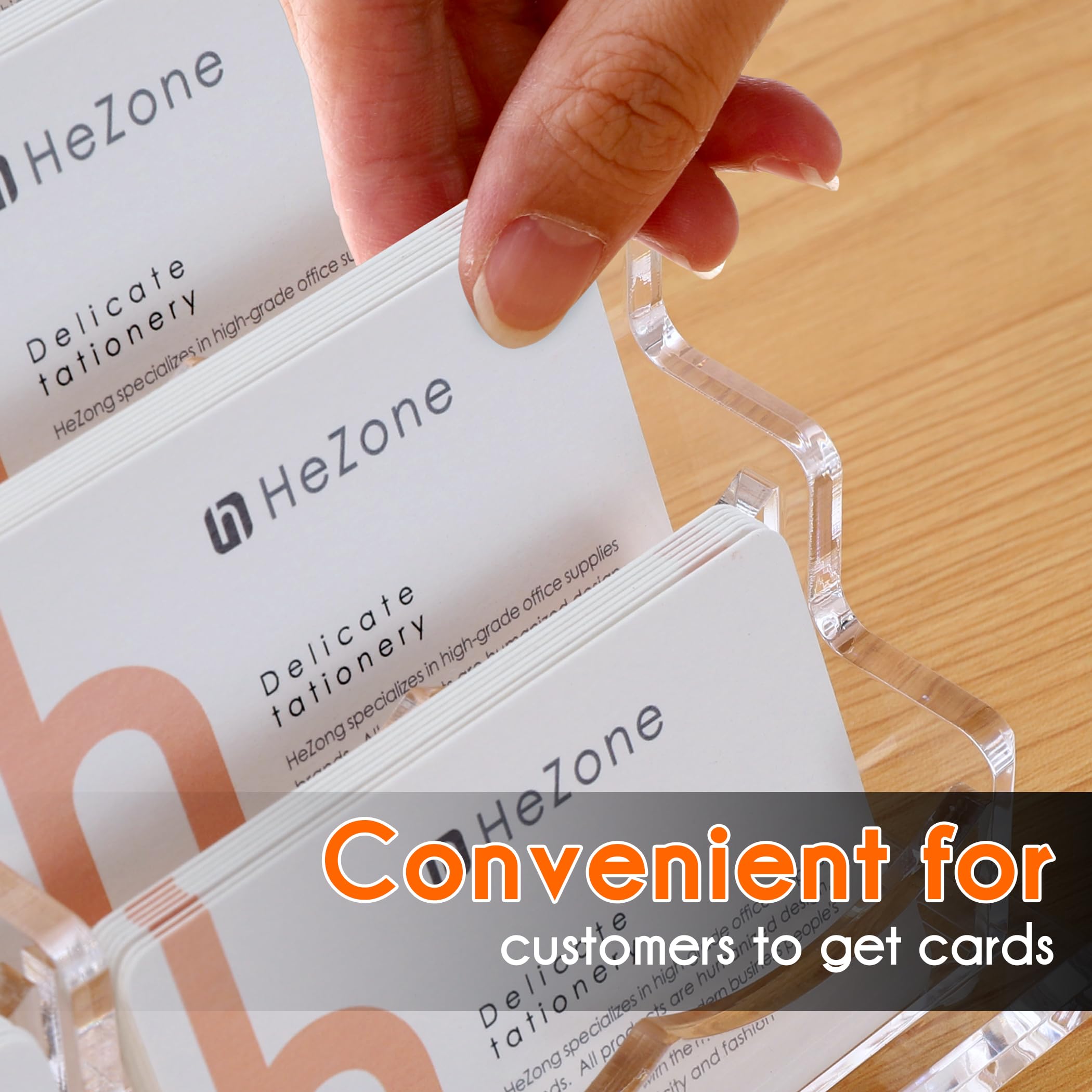 Business Card Holder for Desk, Multiple Cards Display Stand Rack for Women and Men, Clear Acrylic Card Organizer 9 Slot 3 Tiers
