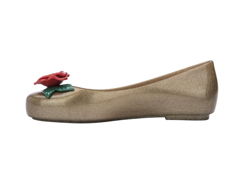 mini melissa Sweet Love + Disney Princess Ballet Flats for Kids, Beauty and The Beast, 3