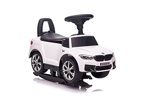 Best Ride On Cars BMW 4 in 1 Battery Powered Push Car, White, Large