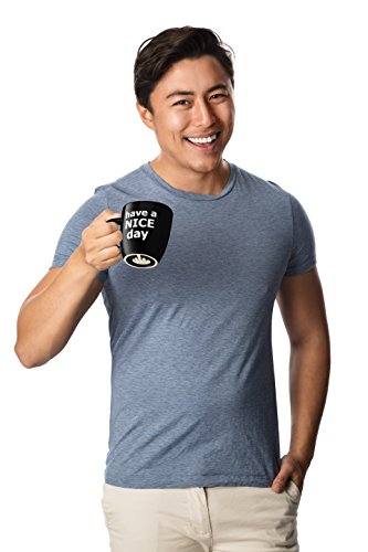 Decodyne Have a Nice Day Funny Coffee Mug, Funny Gifts for Women and Men with Middle Finger on the Bottom - 14 oz. (Black)