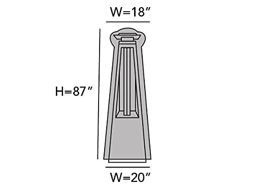 Covermates Square Patio Heater Cover β Weather Resistant Polyester, Elastic Hem, Water Resistant Zipper, Grill and Heating-Khaki