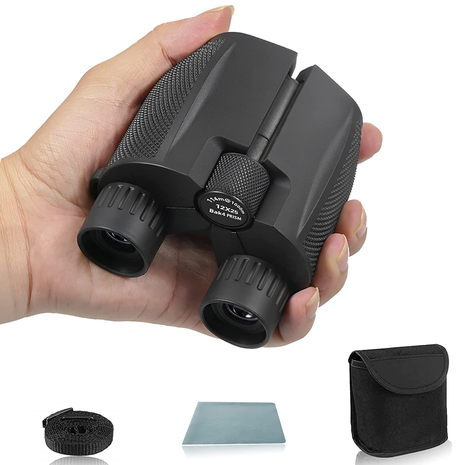 Binoculars for Adults,12x25 Compact Binoculars, Durable & Clear Binoculars for Adults Kids Bird Watching,Opera Concert, Travel, Hiking, Outdoor Scenery, Football Game