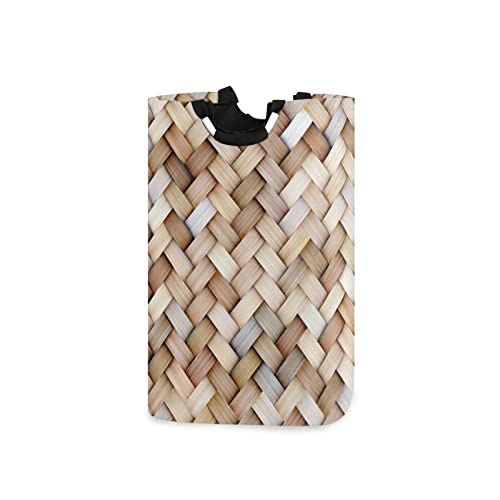 Kigai 3D Print Wicker Rattan Laundry Hamper Large Waterproof with Handle Laundry Baskets Foldable Lightweight Durable Store Basket for Bathroom Bedroom