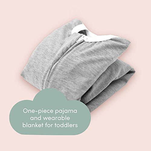 SleepingBaby - Flying Squirrel Wearable Cotton Blanket with No-Slip Cuffs for Toddlers - Comfortable Sleepwear - Heather Grey - 12-24 Months