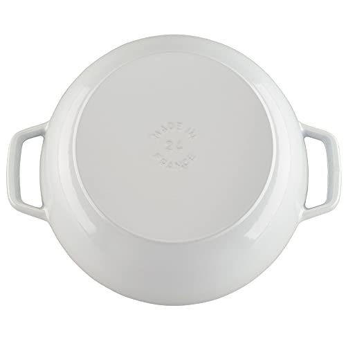 Staub Cast Iron Dutch Oven, 3.75Qt, serves 3-4, Made in France, White