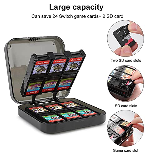 QQWWE Material 12-24 Game Console Cassette Box Card Slot Hard Shell Protection Storage Portable Compact Accessories Printing Pattern Durable and Strong